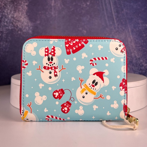 Loungefly | Bags | Loungefly Disney Snowman Mickey And Minnie Zip ...